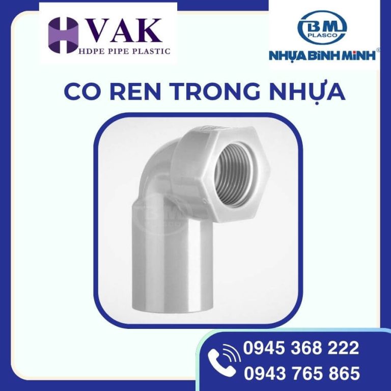 Co ren trong uPVC Bình Minh - Bảng giá phụ kiện ống PVC 2025