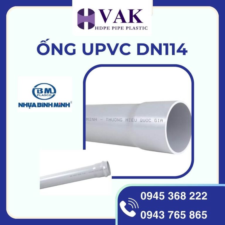 Bảng giá ống uPVC nhựa Bình Minh DN114 - Giá mới 2025